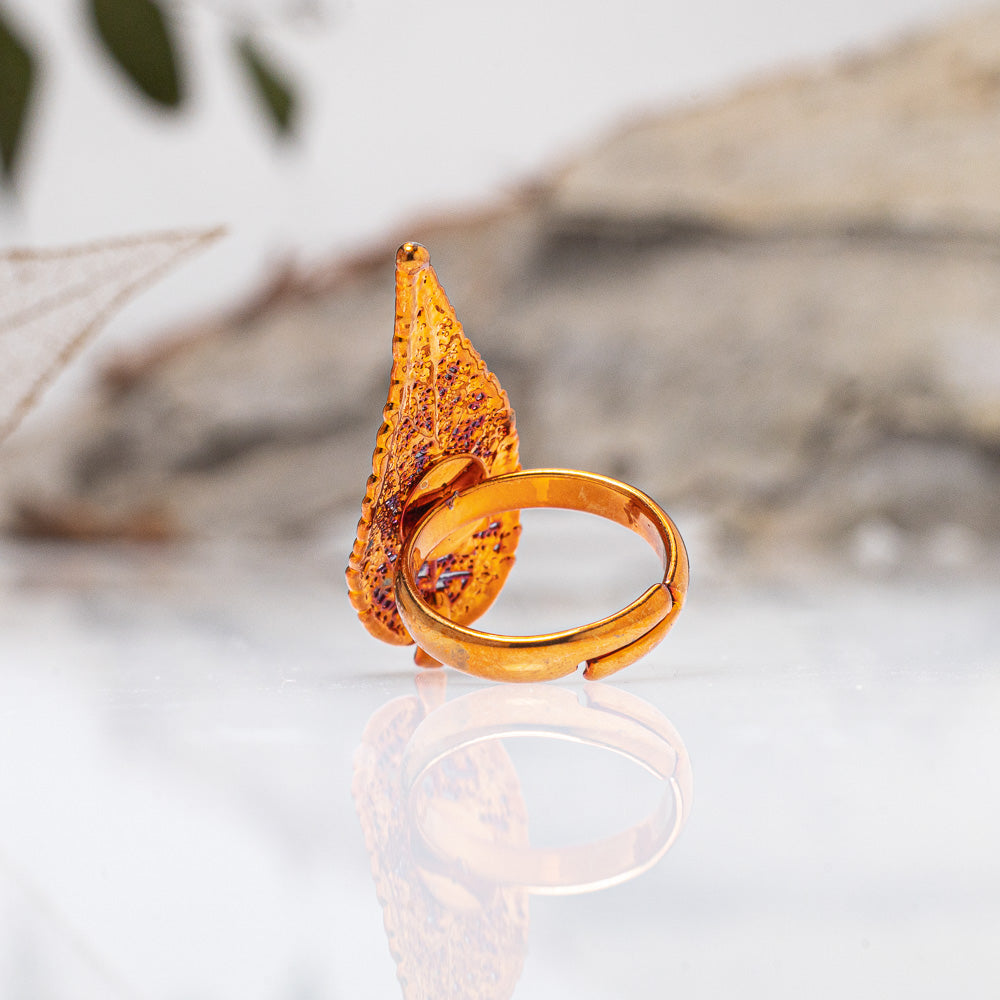 Eucalyptus Leaf - Copper Ring – Real Leaf Jewellery Australia